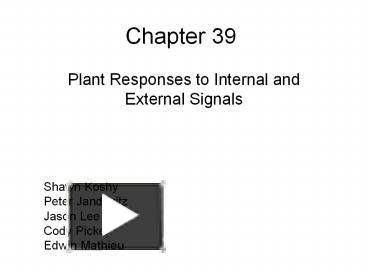 Plant Responses to Internal and External Signals presentation | free to ...