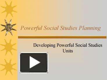 Powerful Social Studies Planning presentation | free to download