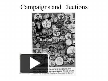 PPT – Campaigns and Elections PowerPoint presentation | free to ...