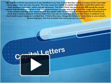 Capital Letters presentation | free to download