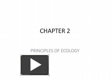 PPT – PRINCIPLES OF ECOLOGY PowerPoint presentation | free to download ...