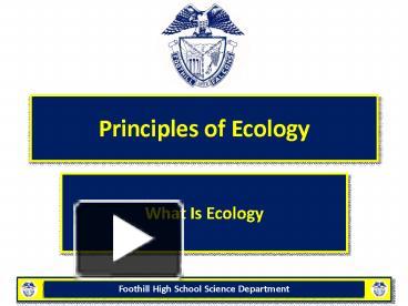 Principles of Ecology presentation | free to view