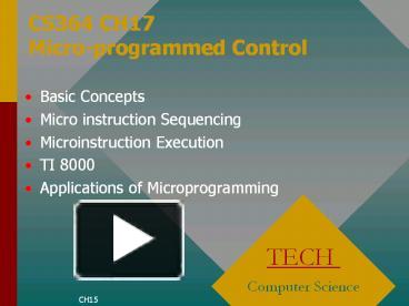 CS364 CH17 Micro-programmed Control presentation | free to view