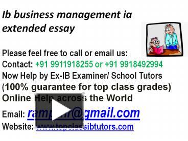 ib business management ia example sample online help presentation ...