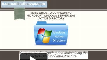 70-640 Windows Server 2008 Active Directory, presentation | free to download
