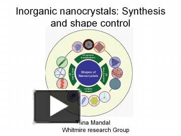 Inorganic nanocrystals: Synthesis and shape control presentation | free to view