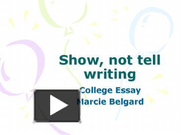 Show, not tell writing presentation | free to download