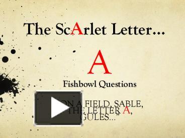 The ScArlet Letter presentation | free to download