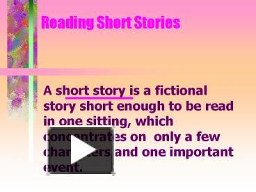 Reading Short Stories presentation | free to download