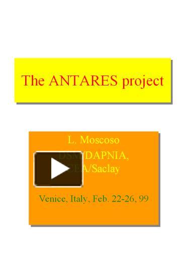 The ANTARES project presentation | free to download