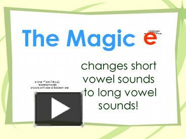 changes short vowel sounds to long vowel sounds! presentation | free to ...
