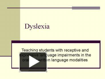 Dyslexia presentation | free to download