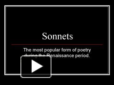 Sonnets presentation | free to view