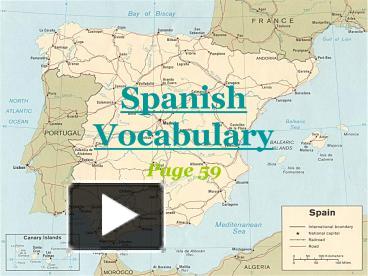 Spanish Vocabulary presentation | free to download