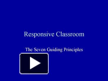 Responsive Classroom presentation | free to view