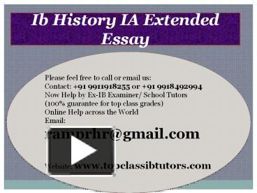 PPT – how to write an ib history ia extended essay online help tutor ...