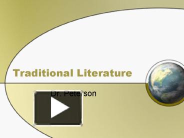 Traditional Literature presentation | free to view