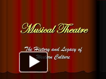 Musical Theatre presentation | free to view