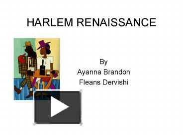 HARLEM RENAISSANCE presentation | free to view