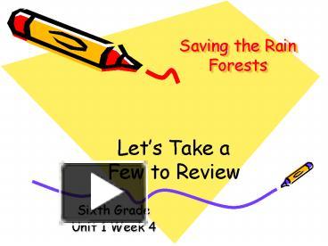 Saving the Rain Forests presentation | free to download
