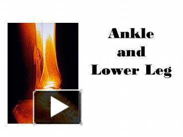 Ankle and Lower Leg presentation | free to download
