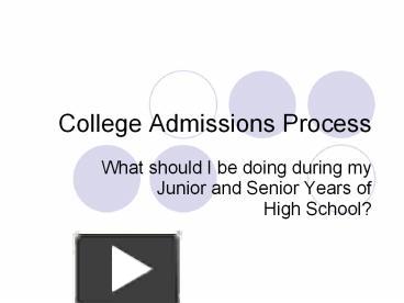 College Admissions Process presentation | free to download