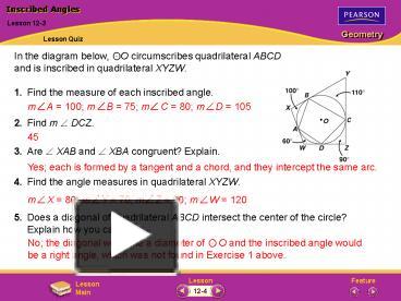 Inscribed Angles presentation | free to view