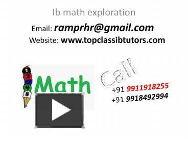 ib math exploration ia extended essay presentation | free to download