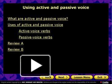 PPT – Using active and passive voice PowerPoint presentation | free to ...