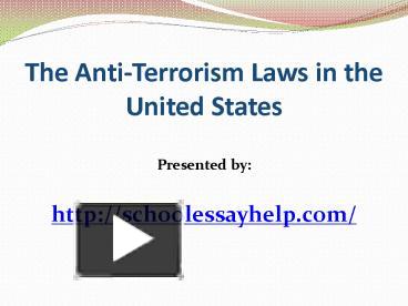 PPT – The Anti-Terrorism Laws in the United States PowerPoint ...