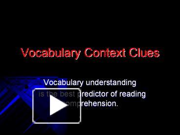 Vocabulary Context Clues presentation | free to download