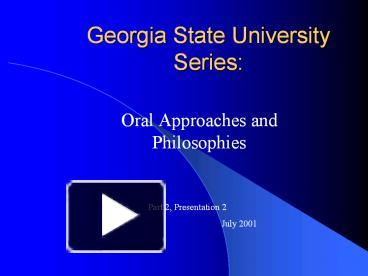 Georgia State University Series: presentation | free to view