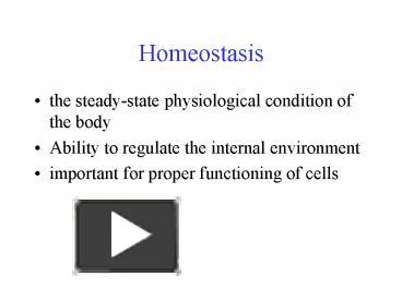 Homeostasis presentation | free to view