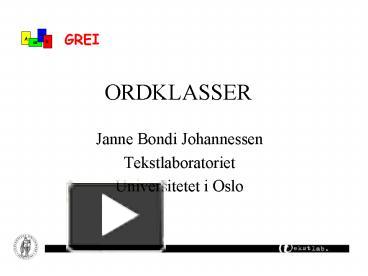 PPT – ORDKLASSER PowerPoint presentation | free to download - id: 699568-ZTc0Y