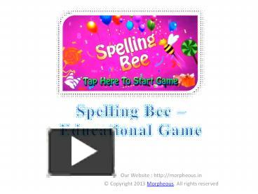 Spelling Bee Game presentation | free to download