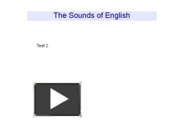 PPT – The Sounds of English PowerPoint presentation | free to view - id ...
