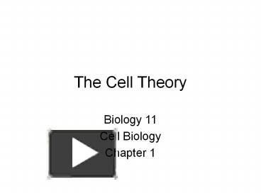 The Cell Theory presentation | free to download