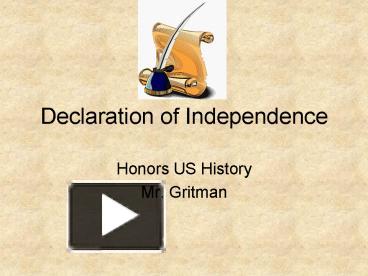 PPT – Declaration of Independence PowerPoint presentation | free to ...
