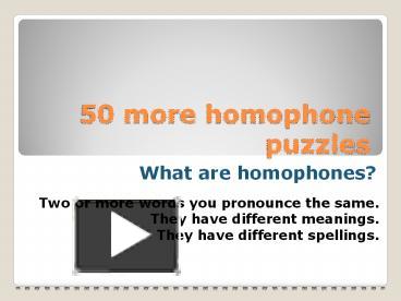 50 more homophone puzzles presentation | free to download