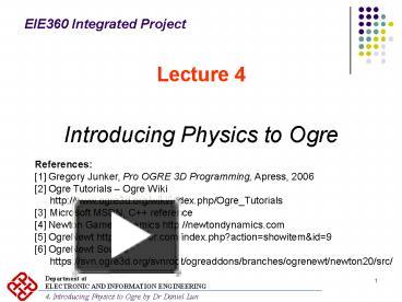 PPT – Introducing Physics to Ogre PowerPoint presentation | free to download - id: 69cb80-MzczM