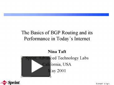 The Basics of BGP Routing and its Performance in Today presentation ...
