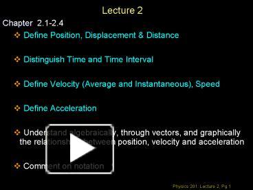 PPT – Define Position, Displacement PowerPoint presentation | free to ...