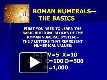 ROMAN NUMERALS presentation | free to view