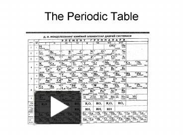 PPT – The Periodic Table PowerPoint presentation | free to download ...