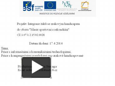 PPT – Prezentace aplikace PowerPoint PowerPoint presentation | free to download - id: 69e906-NThiM