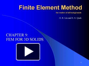 Finite Element Method presentation | free to download