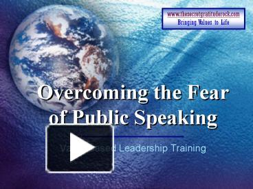 Overcoming the Fear of Public Speaking presentation | free to view