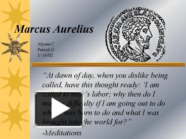Marcus Aurelius presentation | free to view