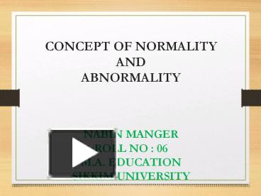 concept of normality and abnormality (1) presentation | free to download