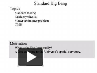Standard Big Bang presentation | free to download